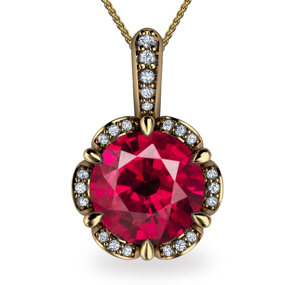 Tudor Rose Ruby Pendant